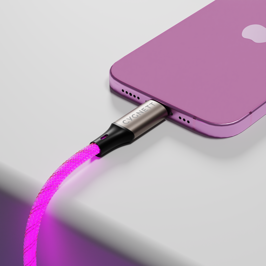 USB-C to USB-A 1.2m Light Up Cable – Cygnett NZ